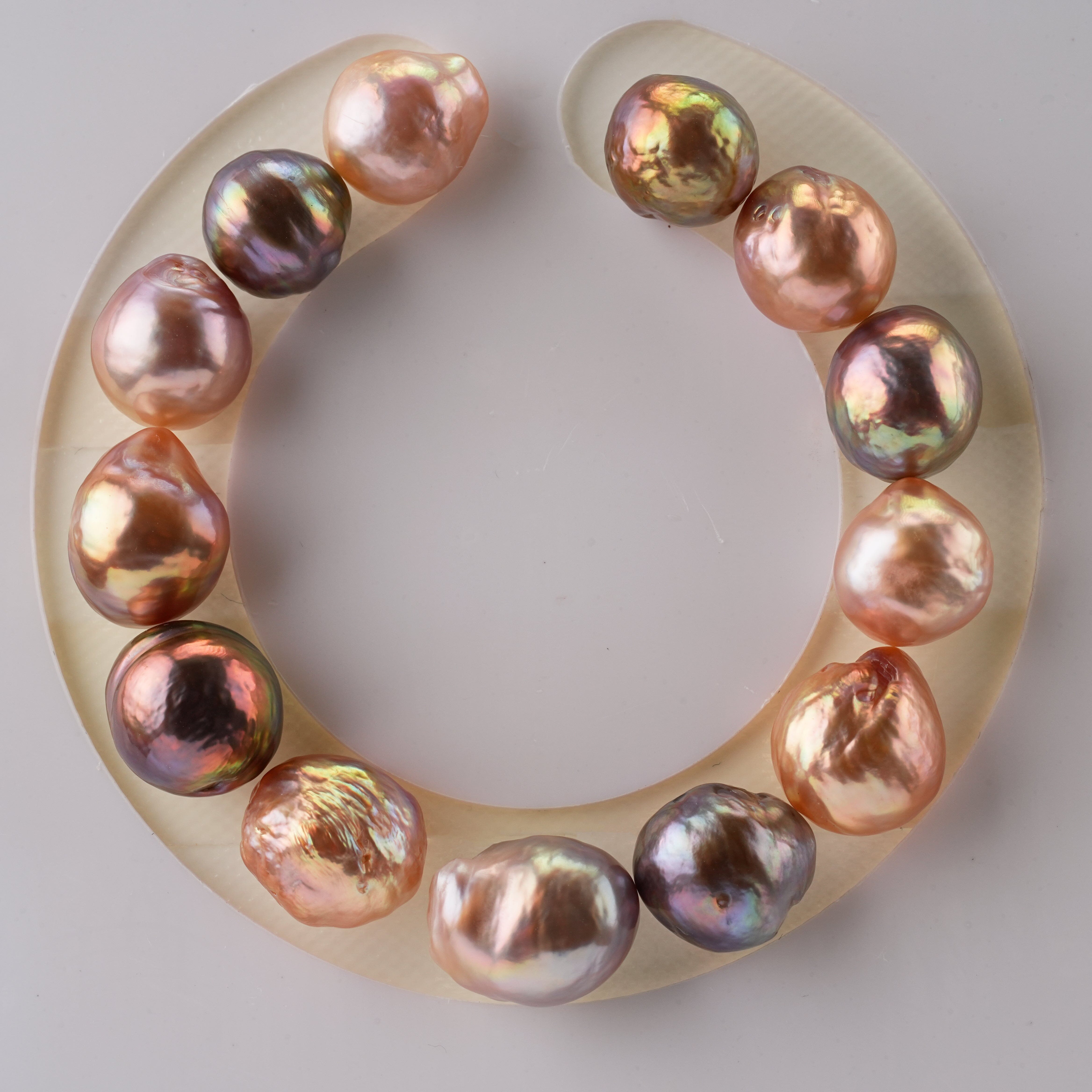 K-38 - Japan Kasumi Pearl Bracelet Suite of 13 Pearls 10.8 - 12.3mm Fa – Pearl Paradise